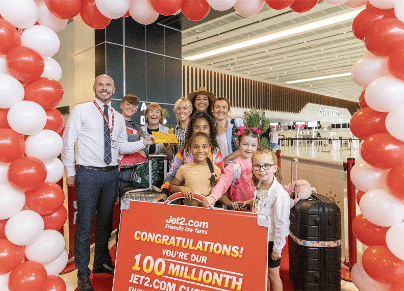 Jet2.com celebrates 100 millionth customer